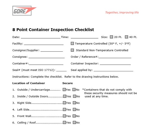 CTPAT 8 Point Container Inspection Checklist | Gore CTPAT 8 Point Container Inspection Checklist | Gore